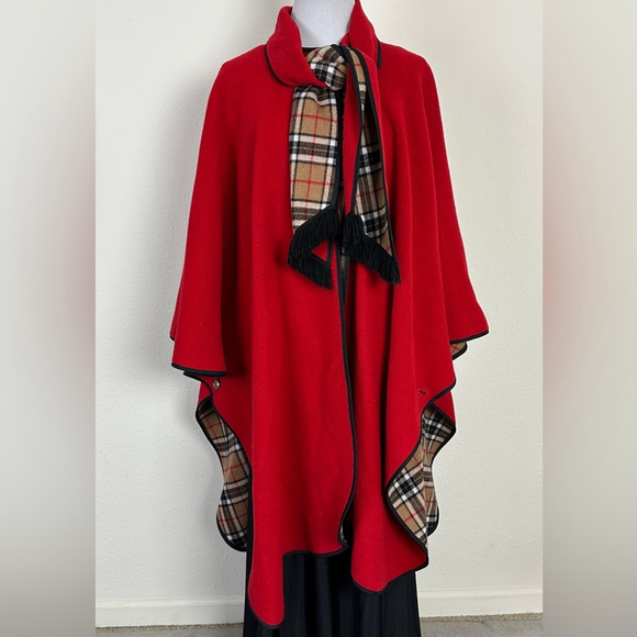 David Barry | Jackets & Coats | Vintage David Barry Red Reversible Wool ...